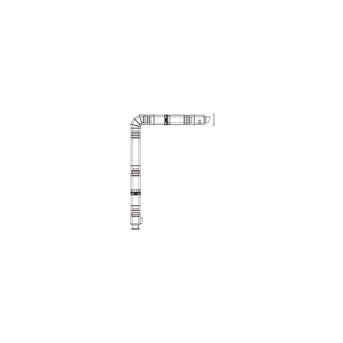 Mistral High Level Horizontal Stainless Steel Flue Kit 41-68kW models